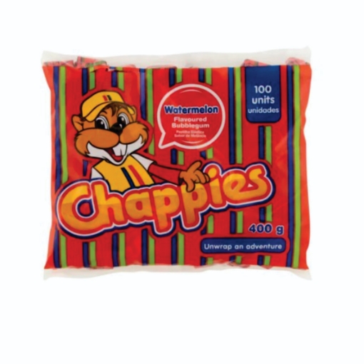 Zim-Zone. CHAPPIES WATERMELON FLAVOURED BUBBLEGUM (100 Units) 400g